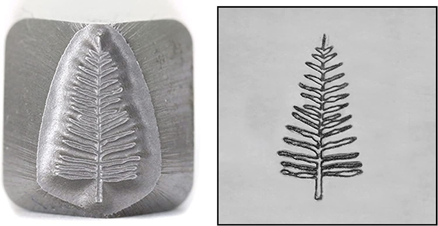 Tree Metal Design Stamp, 8mm Forest Fir Christmas Winter Punch Stamping ...