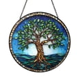 Tree Mosaic Design Stained Glass Window Hanging – Artistic Decor ...