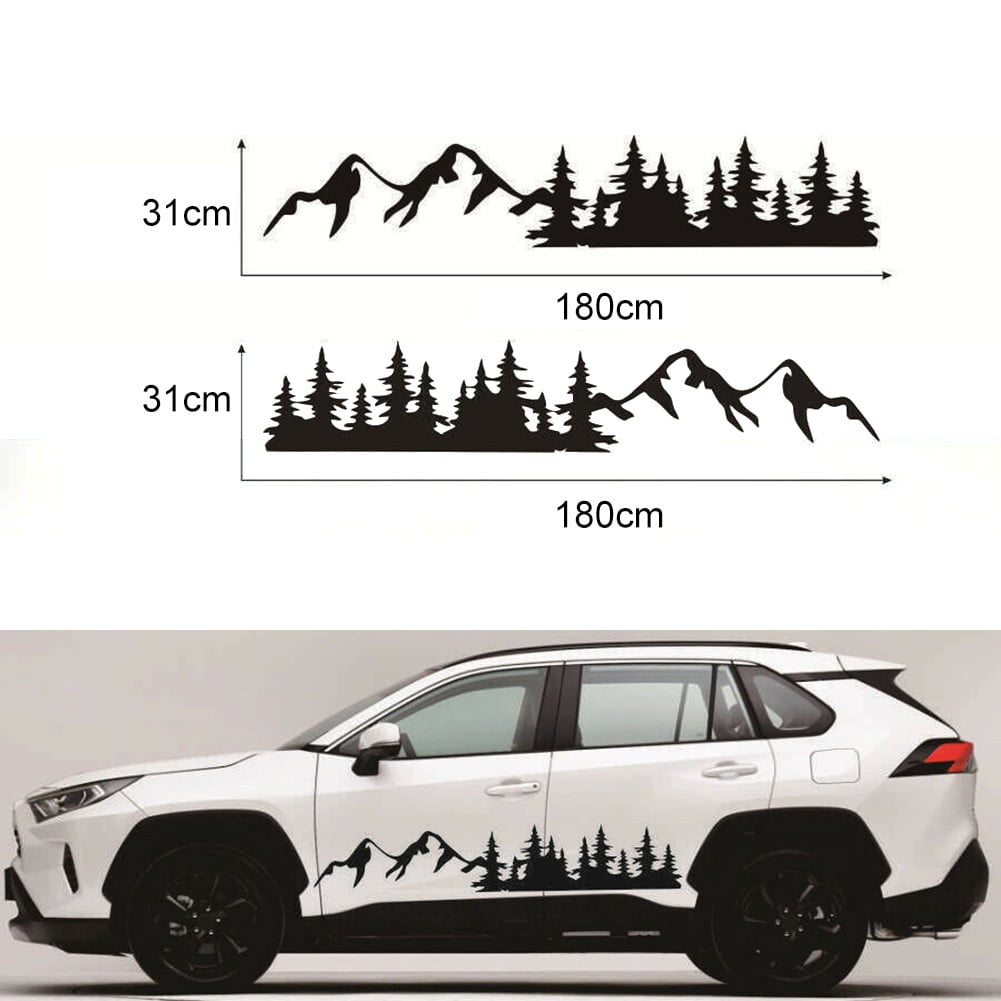 Tree Mountain Car Decal Forest Vinyl Graphic for Camper RV Trailer ...