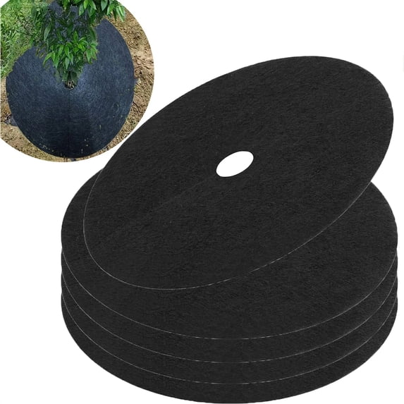 Tree Mulch Ring Weed Barrier,Bexikou 16.5 inch Non-Woven Weed Control ...