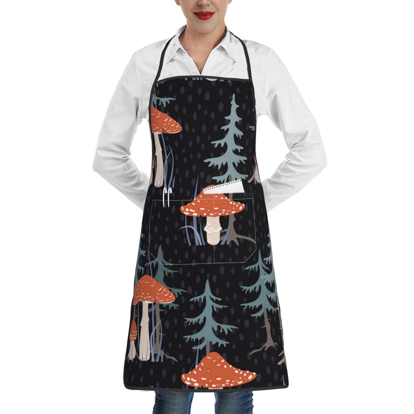 Tree Mushroom Magic Apron with Pocket Cooking Waterproof Bib Aprons for ...