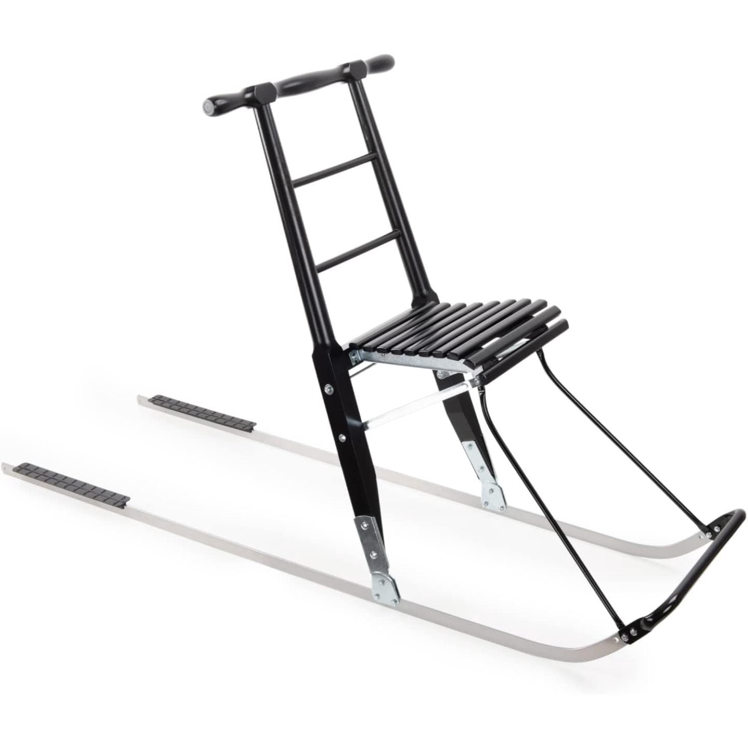 Tree Nest Foldable Snow Sled Portable Ice Fishing Kicksled Wooden Kick ...