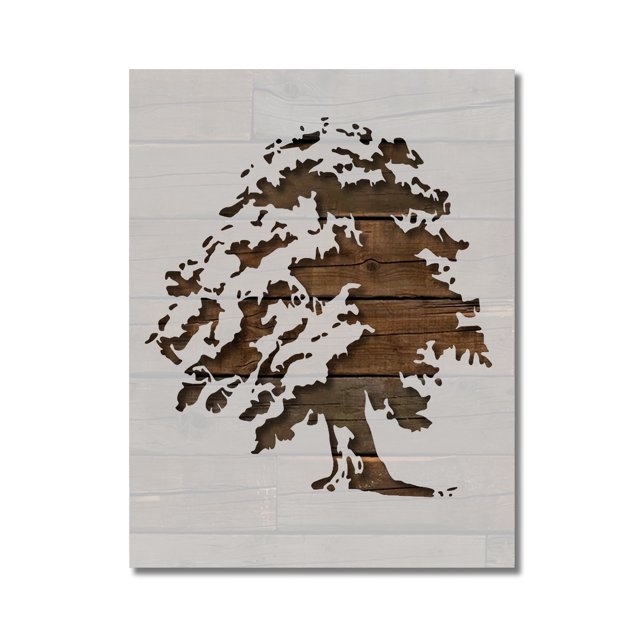 Tree Oak Stencil Template Reusable 8.5 x 11 for Painting on Walls, Wood ...