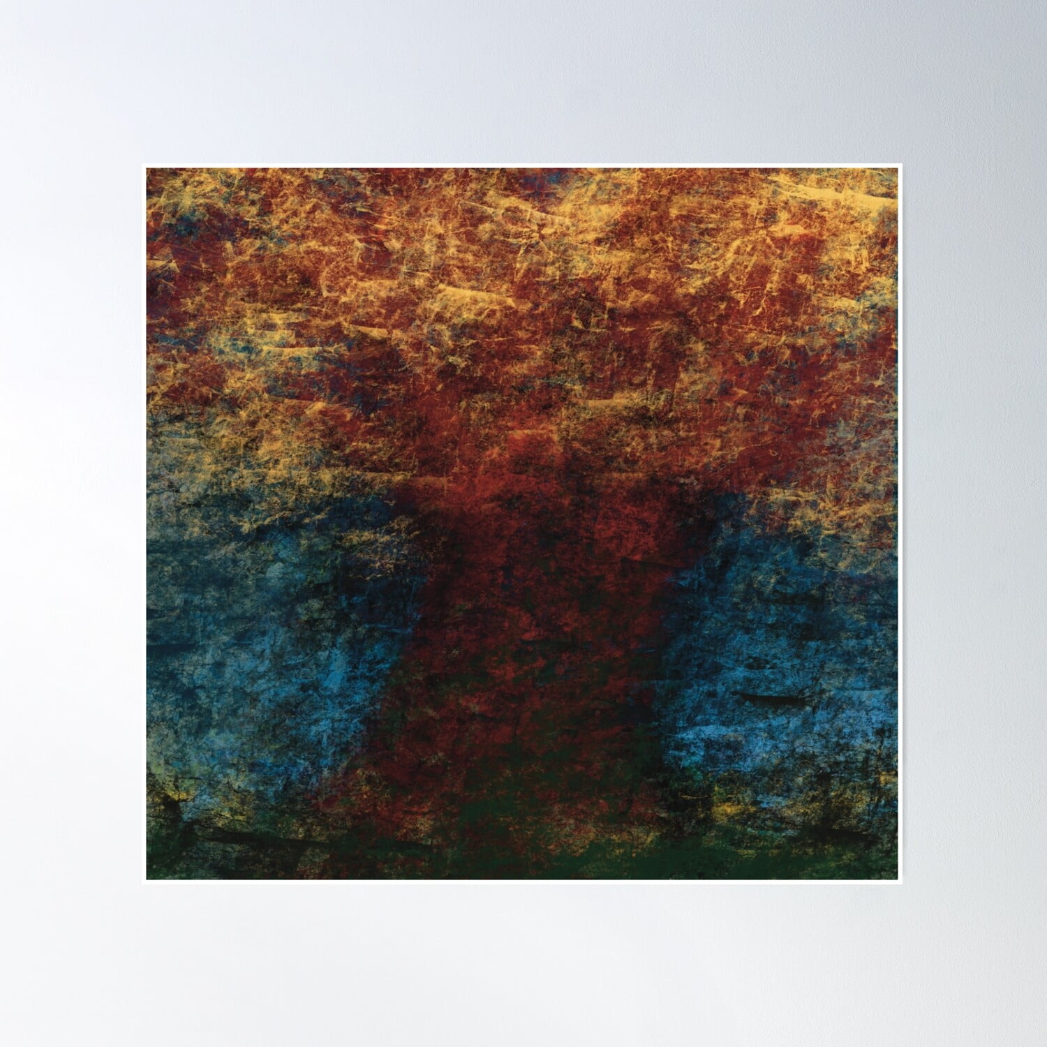 Tree Of Fire Poster Wall Art, Modern Wall Decor, 16x16 UNFRAMED ...