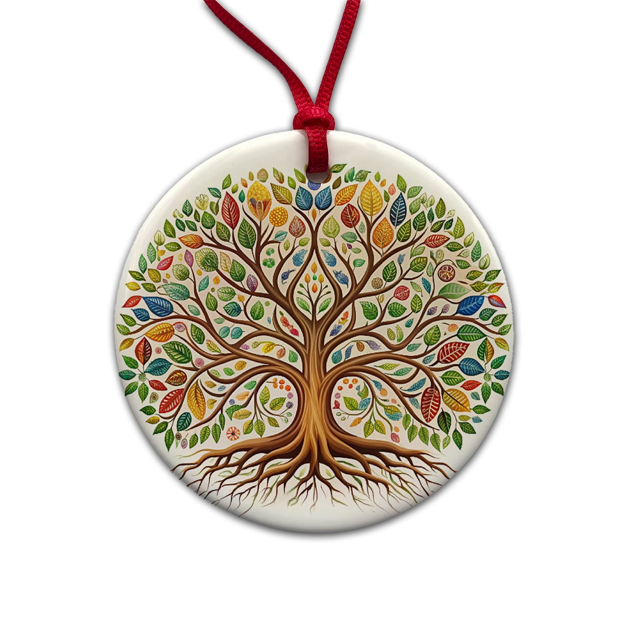 Tree Of Life Design With Multi-color Leaves Christmas Tree Holiday ...