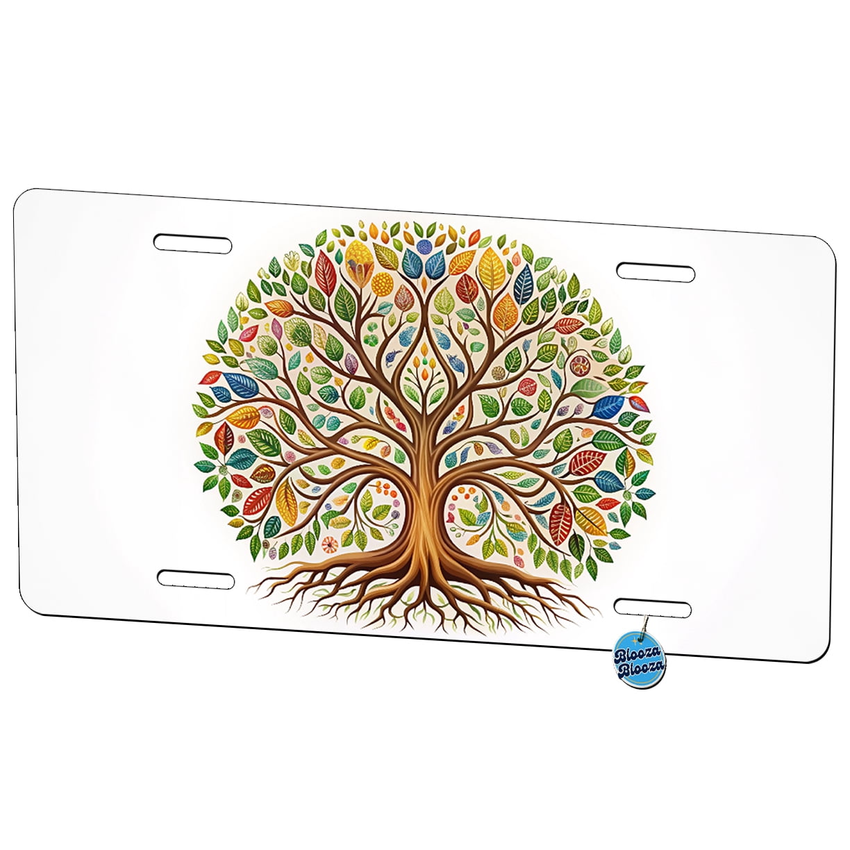 Tree Of Life Design With Multi-color Leaves Metal Novelty License Plate ...