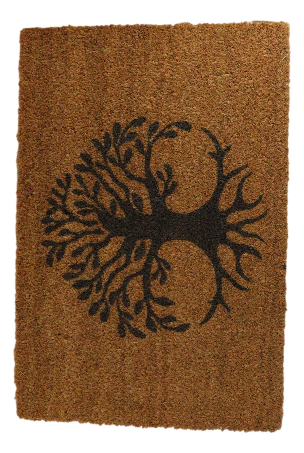 Tree Of Life Eden With Dendritic Roots Coir Coconut Fiber Floor Mat ...