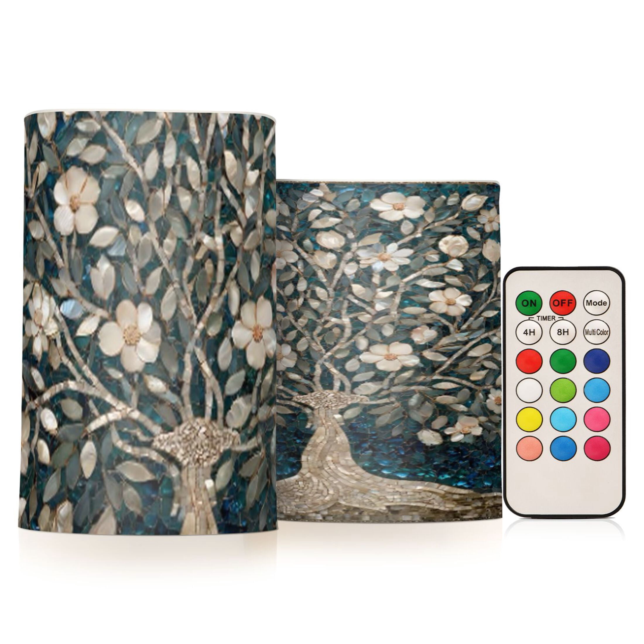 Tree Of Life Flickering Flameless Candles Battery Operated with Remote ...