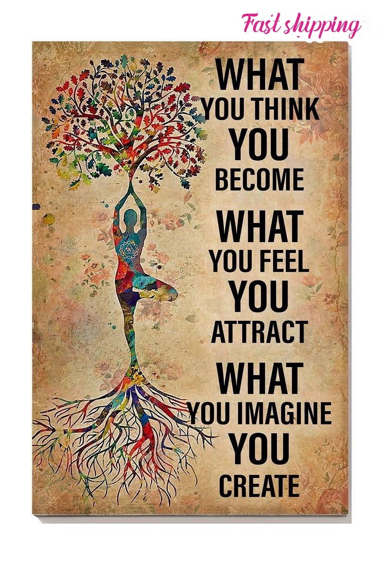 Tree Of Life Inspiration Yoga Girl Meditation Lover poster Wall Art ...