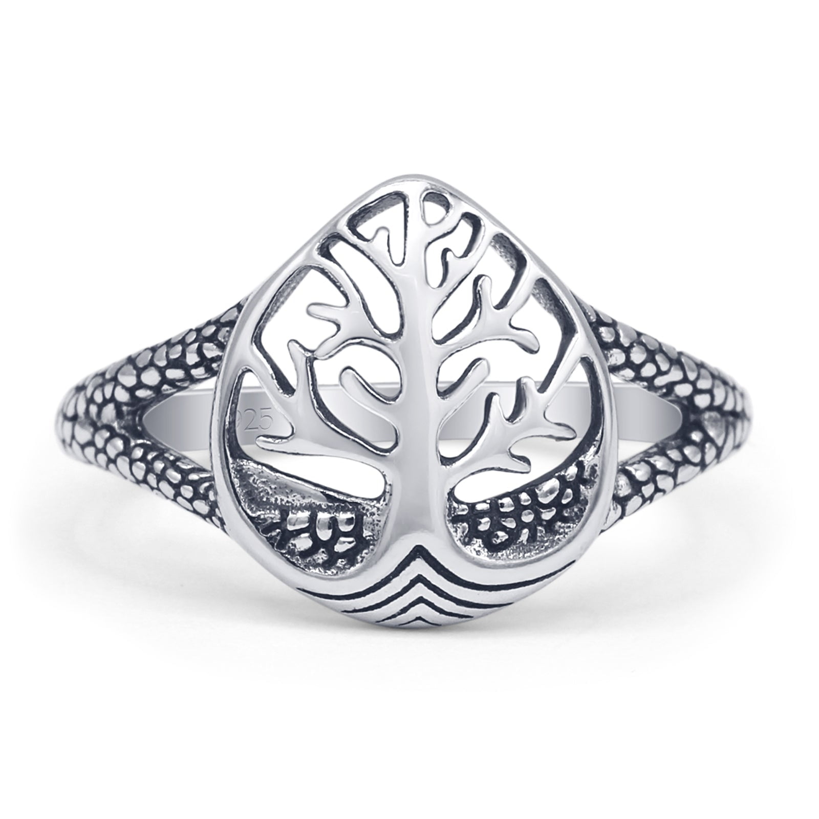 Tree Of Life Oxidized Filigree Ring 925 Sterling Silver 5 - Walmart.com