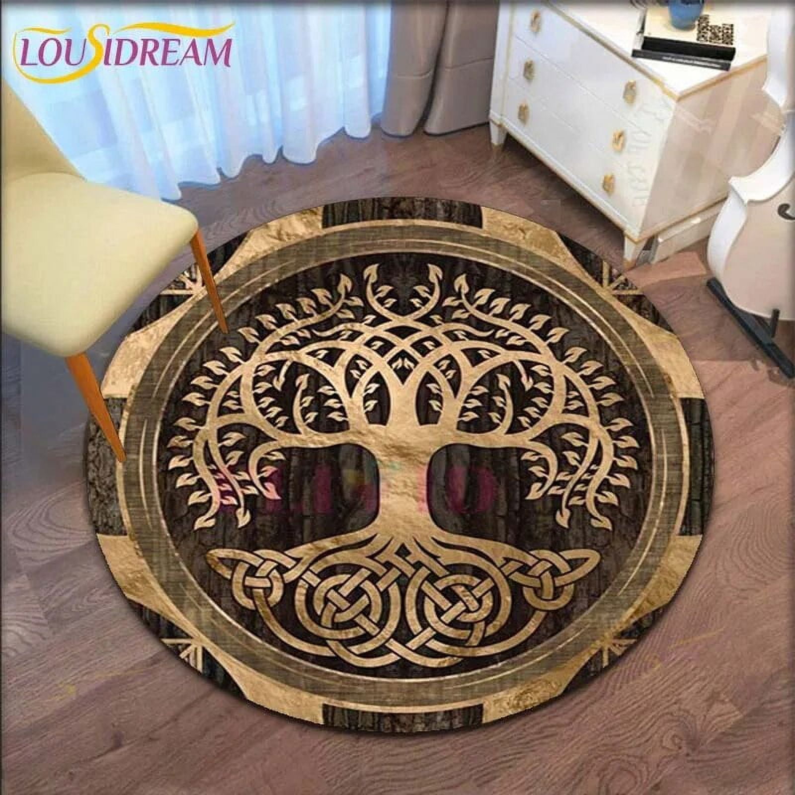 Tree Of Life Yggdrasil Carpet Area Rugs Round Anime Carpet for Living ...
