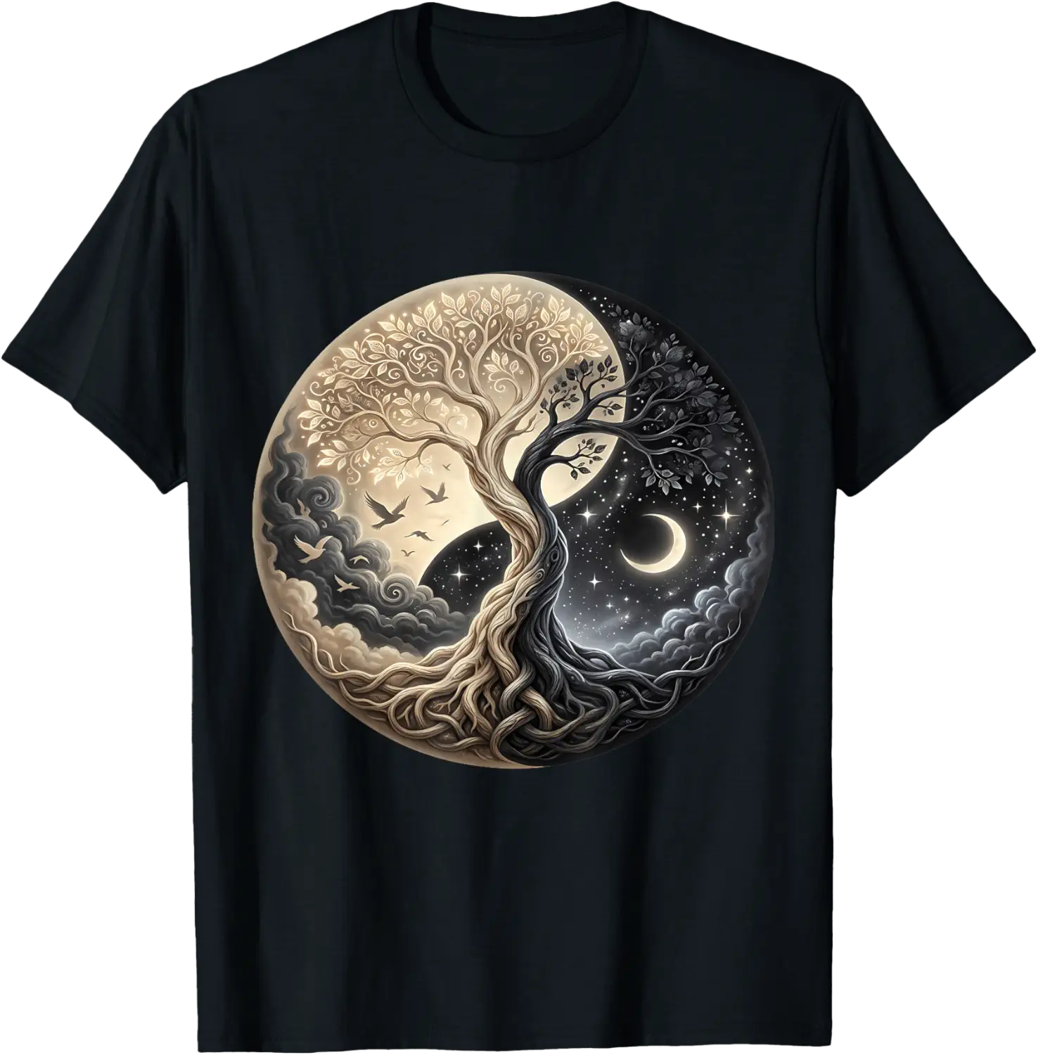 Tree Of Life Yin Yang Taoist Meditation Feng Shui T-Shirt - Walmart.com