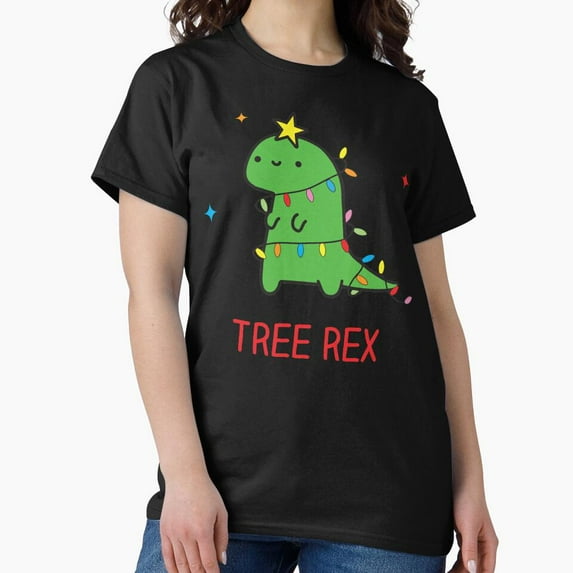 Tree Rex Christmas Dinosaur Funny T-Rex Holiday Lights And Ornaments ...