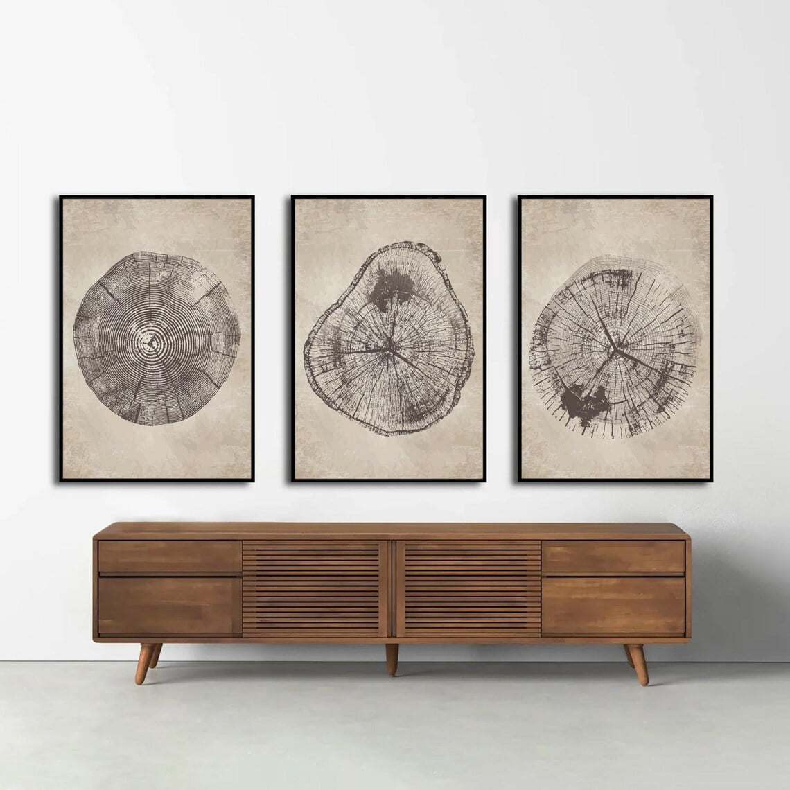 Tree Ring Rustic Cabin Vintage Wood Slice Farmhouse Living Room Nature ...