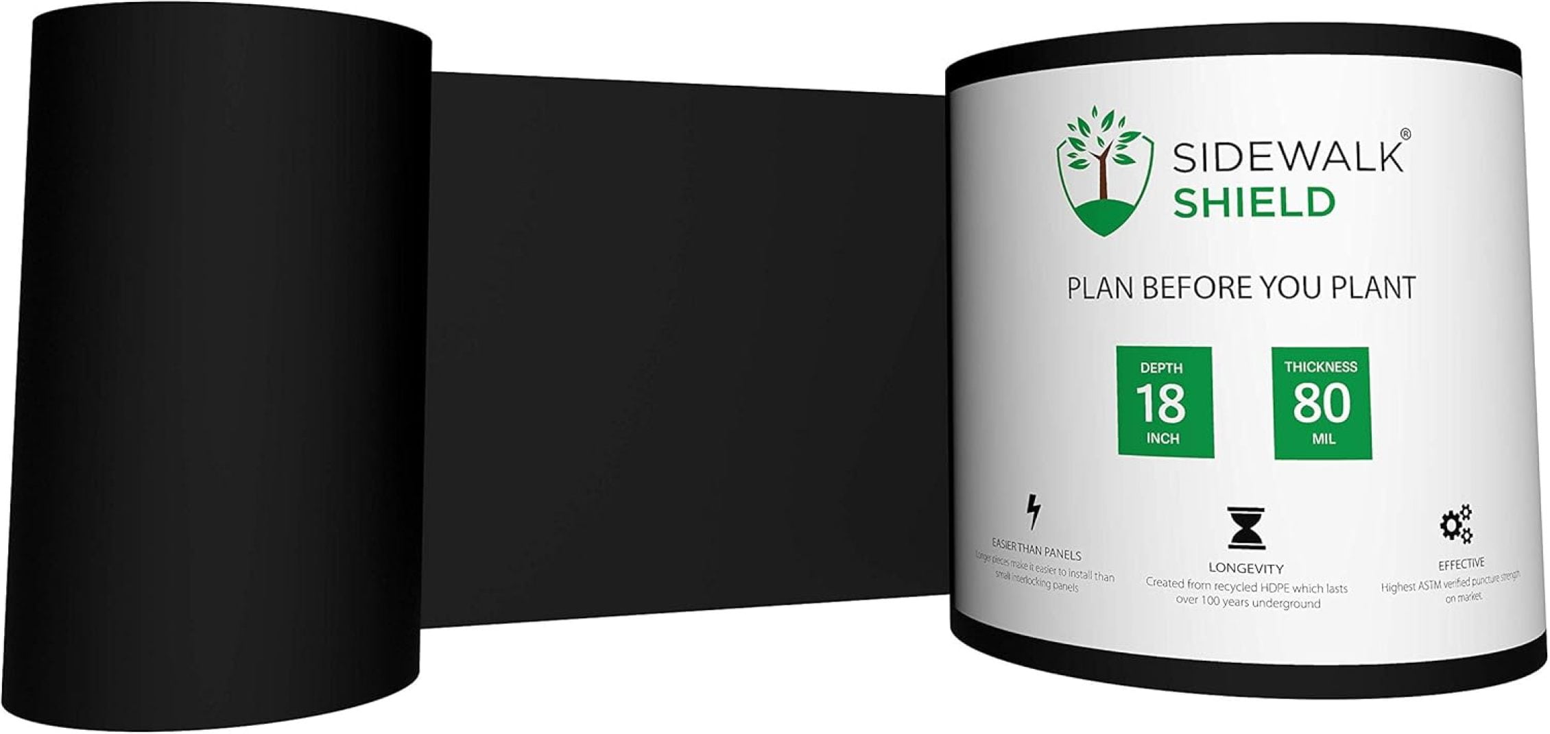 Tree Root Control Barrier (Standard Duty - 18 inch Depth, 15 feet ...