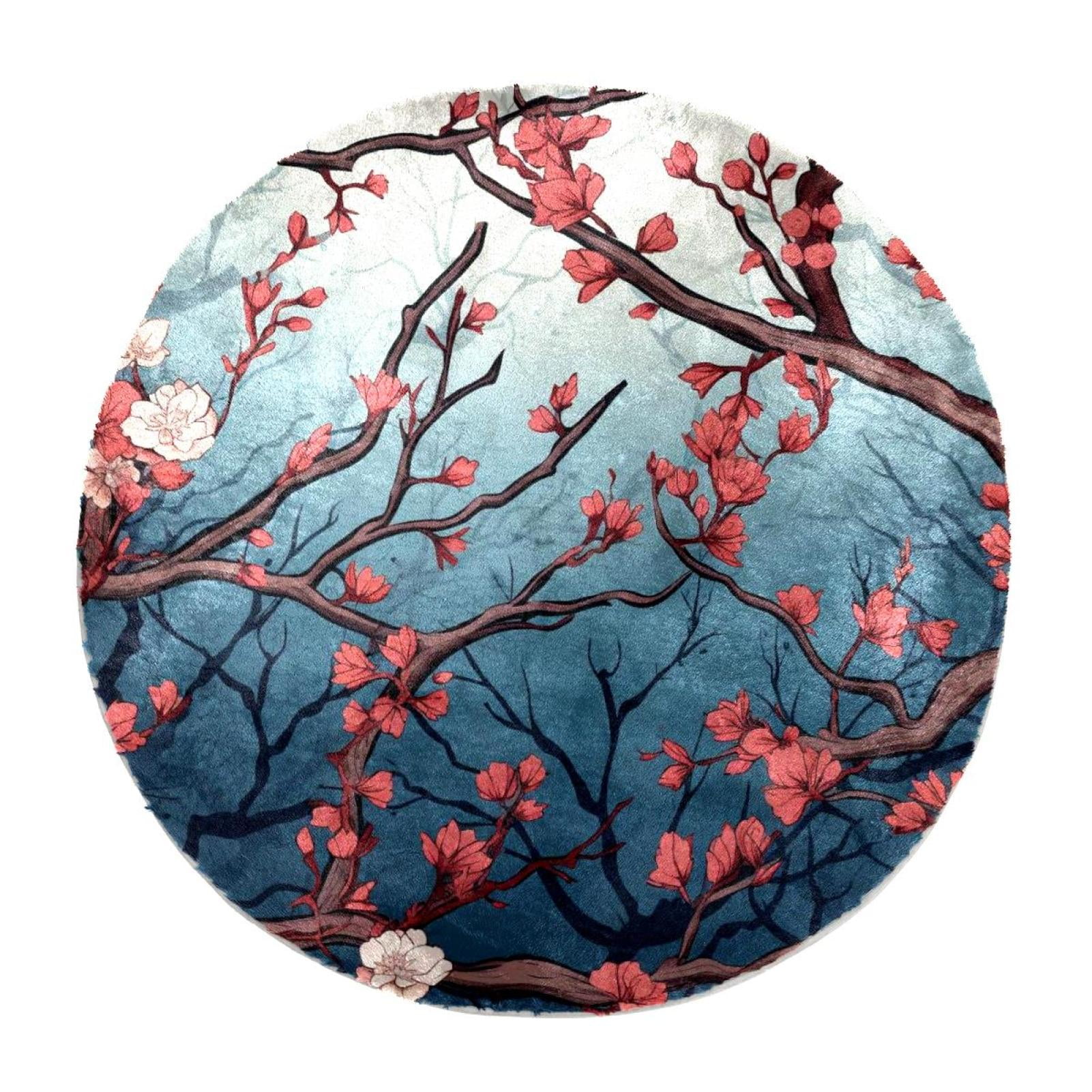 Tree Soft Round Rug, Fluffy Furry Circle Rug for Teens Kids Baby Girls ...