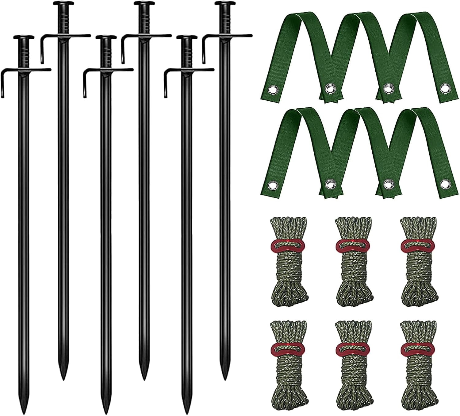 Tree Stakes Kits with Tree Straps, 11.8 Inch Steel Tree Support for ...