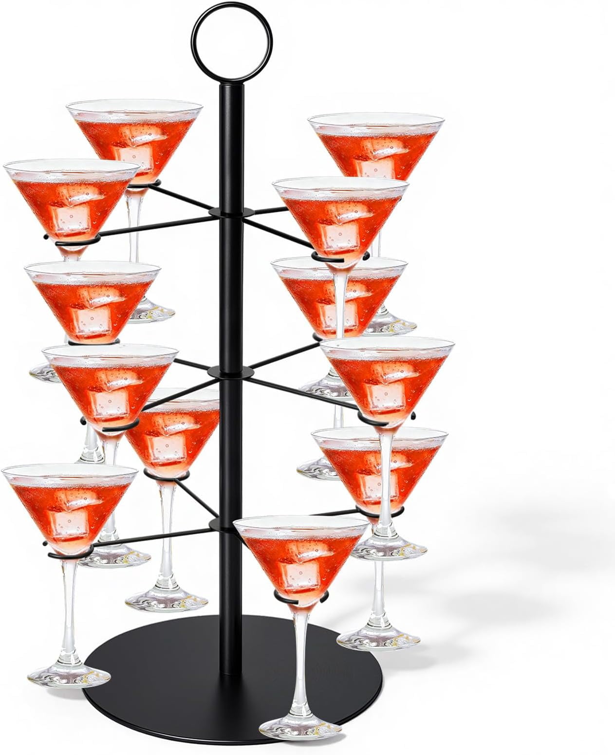 Tree Stand for Parties, 3 Tier 12 Holders Metal Drink Tower, Glass ...