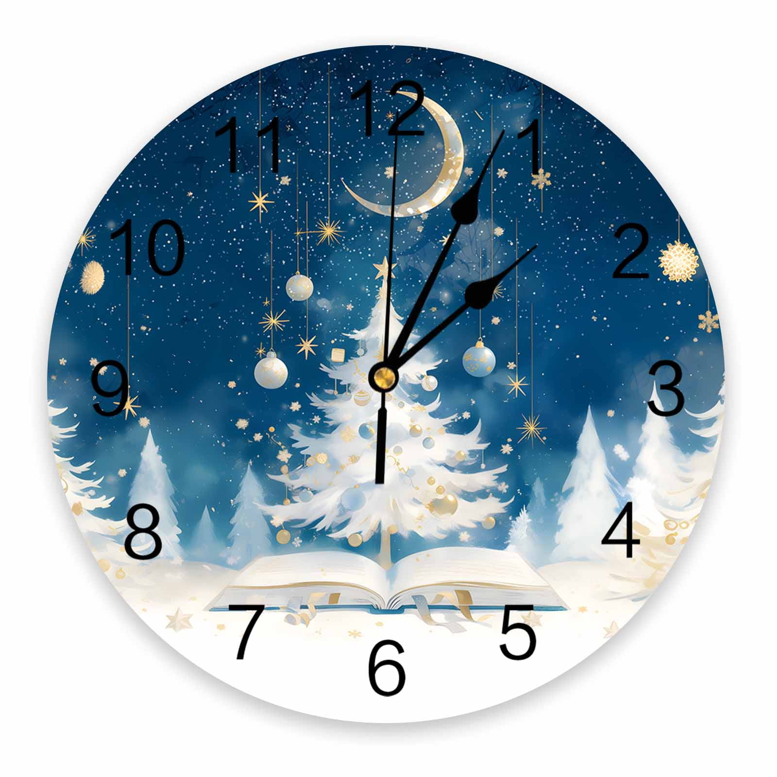 Tree Stars Moon PVC Wall Clock Bedroom ration Wall Clock Modern Design ...