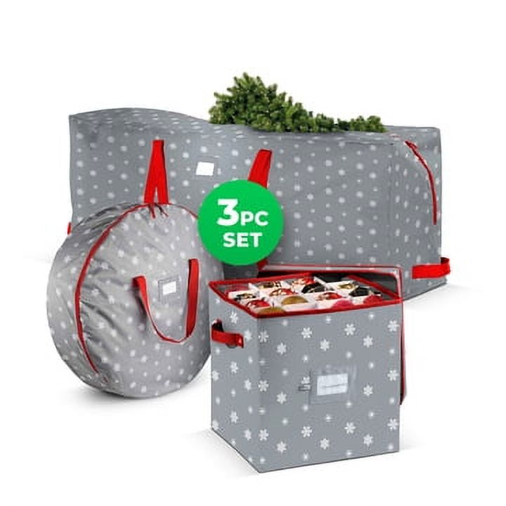 Walmart Xmas Set: 9ft Tree Storage Bag, 30" Wreath Bag, 64 Ornament Box ...