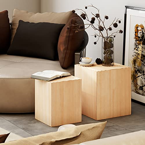 Tree Stump End Table Set of 2, Multiple Styling Layout with Wood Tree ...