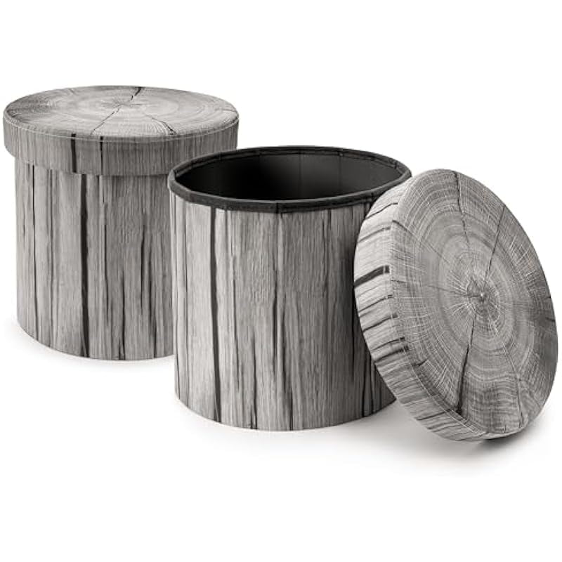 Tree Stump Stool Storage Ottoman 15 Inch Fake Tree Stumps Log Stool ...