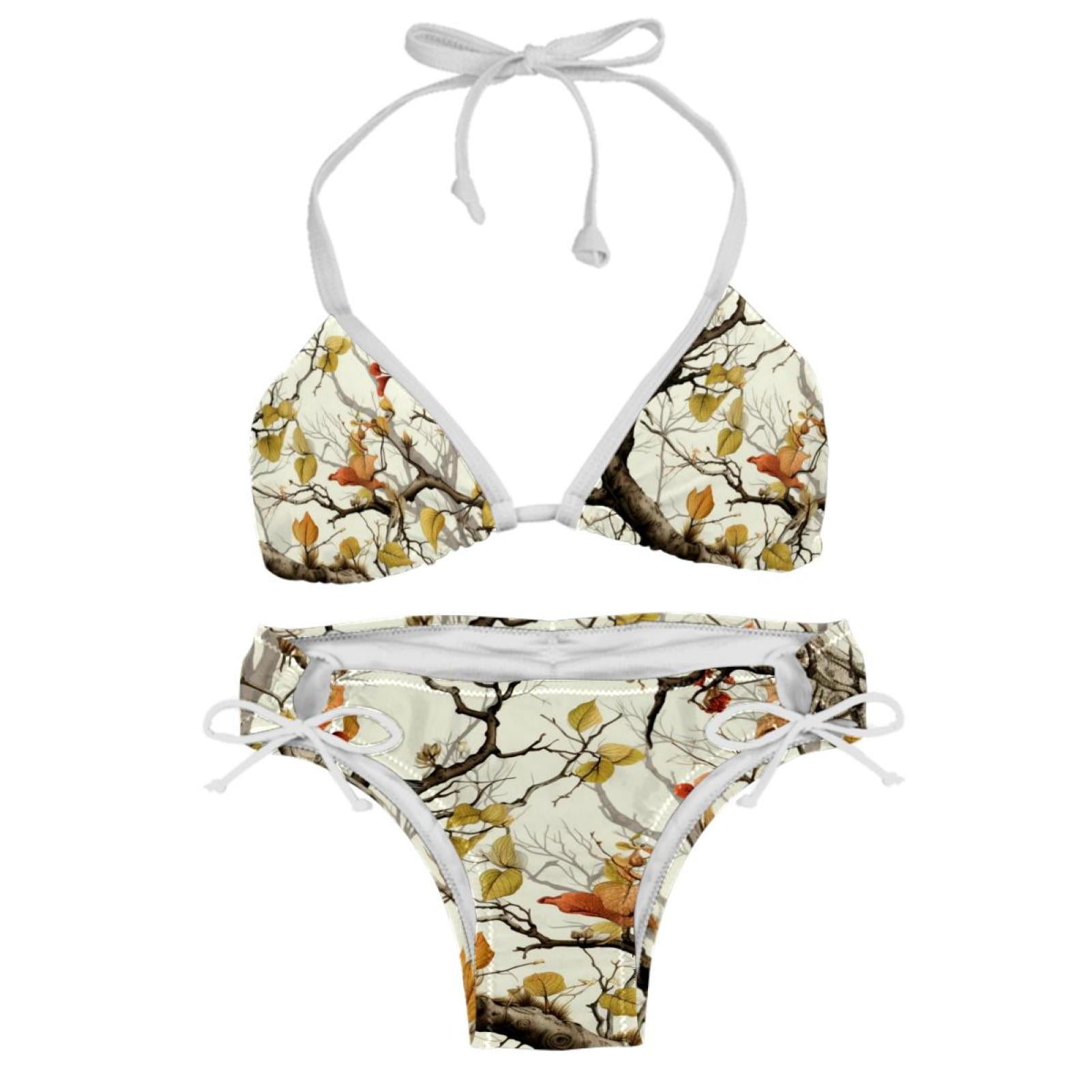 Tree Swimsuit Women Bikini Set with Detachable Sponge and Adjustable ...