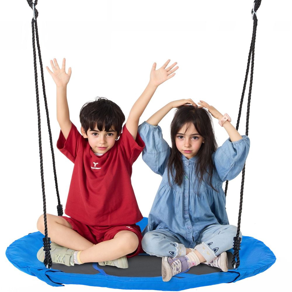 Tree Swing 40 In Saucer Swing 750lbs Weight Capacity 900D Oxford Blue ...