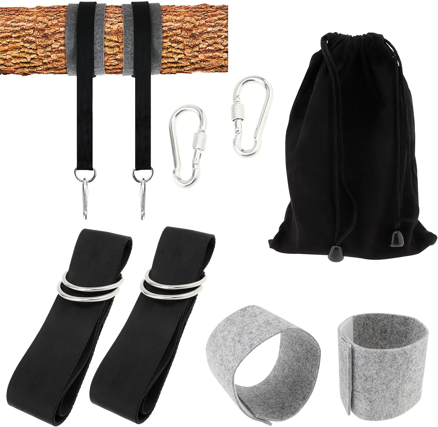 Tree Swing Hanging Straps Kit Holds Up to 440LBS, 5FT Extra Long Strap ...