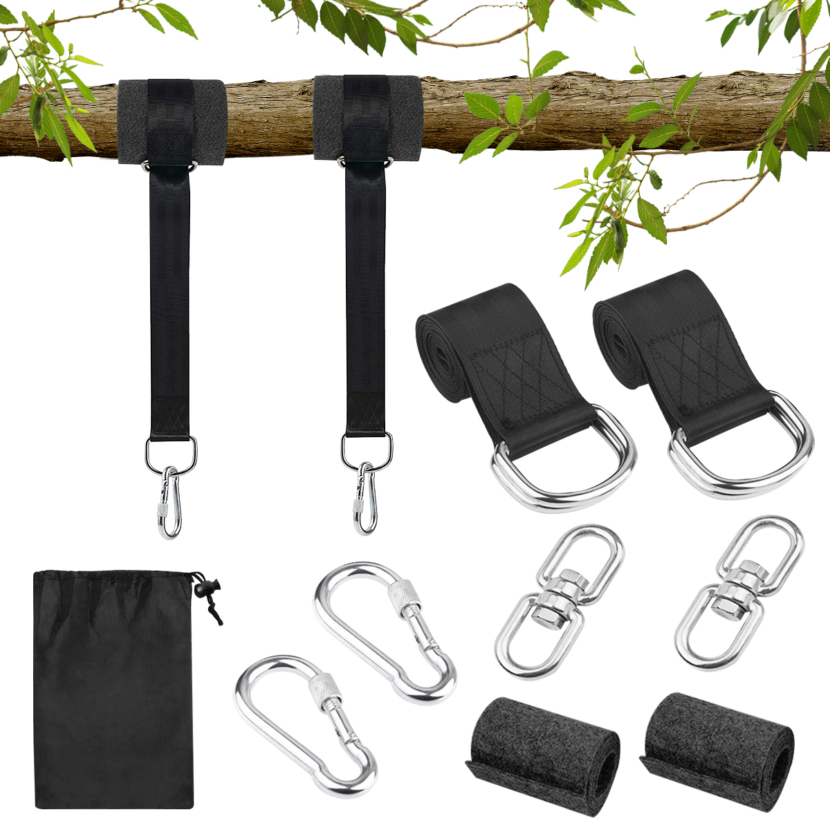 SereneLife SLSWNG10 - Hanging Swing Tree Mount Kit - Universal Mounting ...