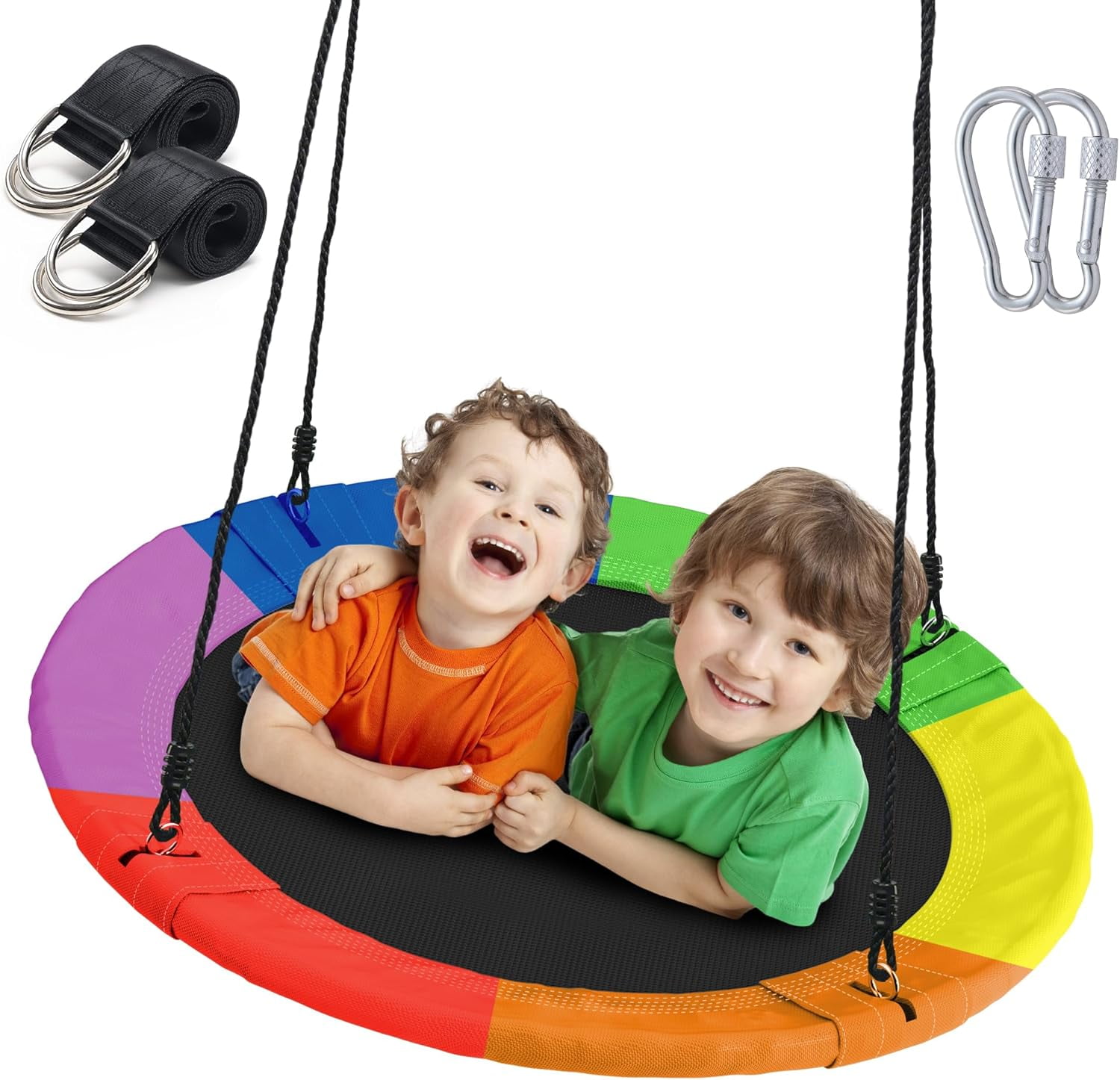 Tree Swing for Kids Outdoor, 40" Flying Saucer Swing with Tree Swing ...