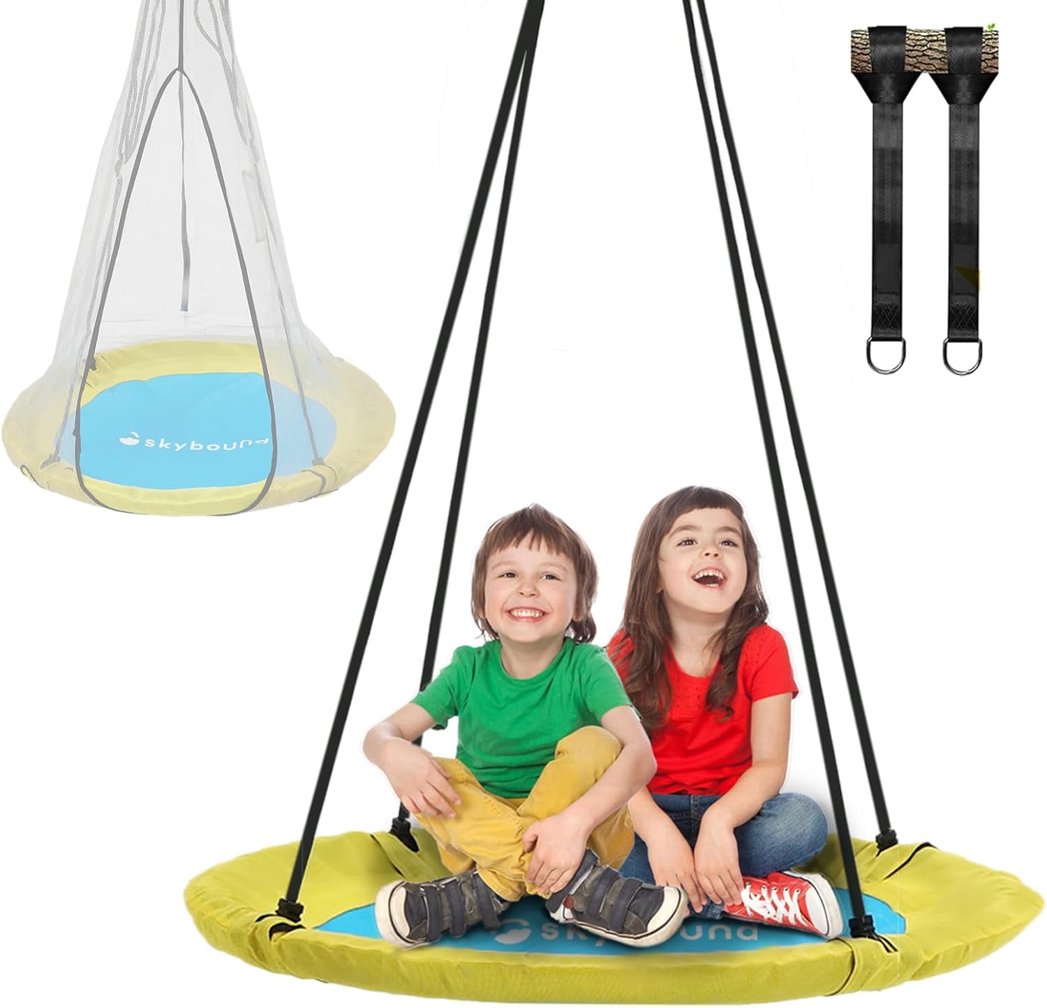 Tree Swing Saucer Swing - 600LB Weight Capacity - Outdoor Swing with Hanging Straps - Waterproof ...