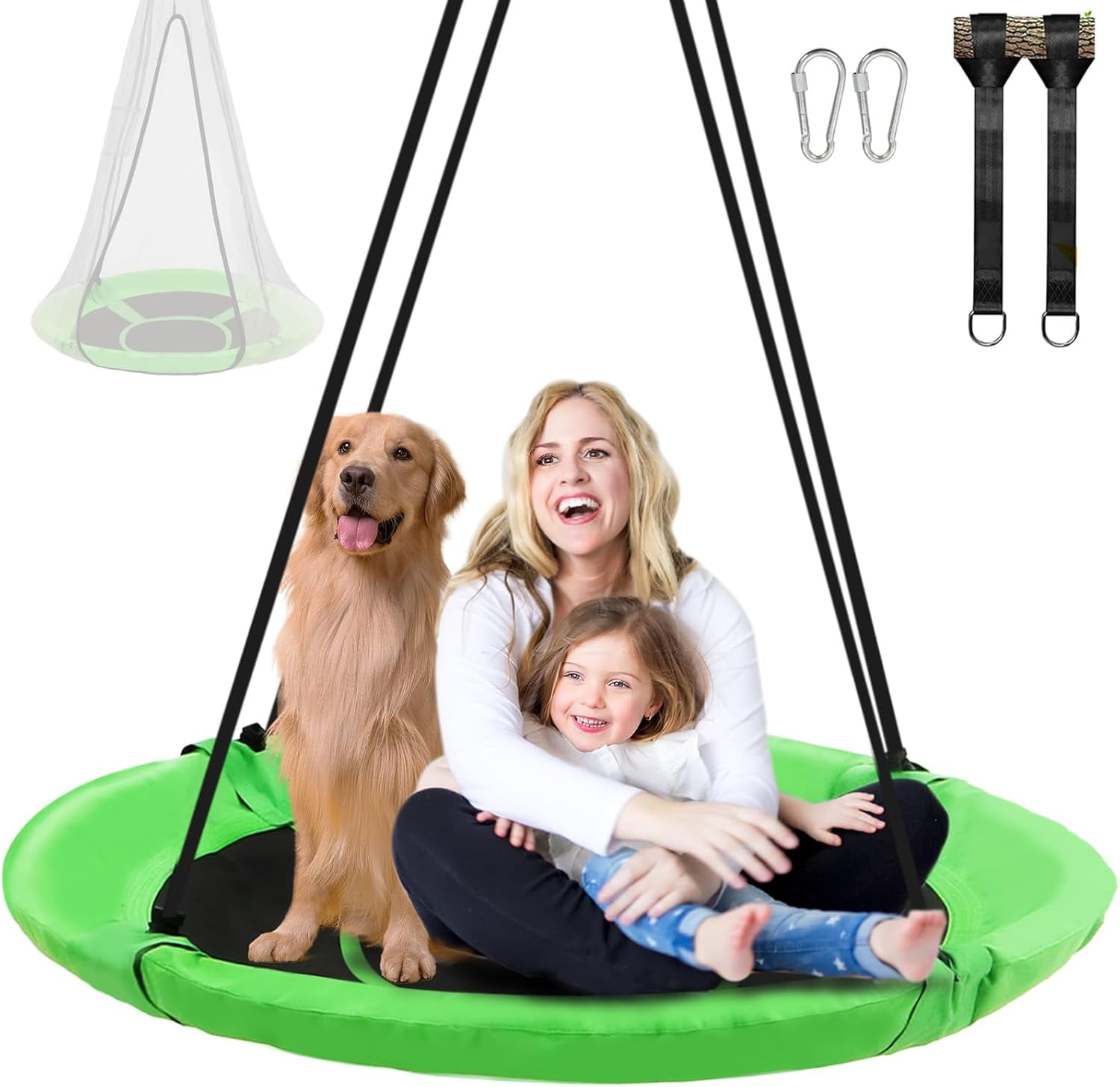 Tree Swing, Saucer Flying Swings for Kids, Round Disc Circle Swing-with Capacity Waterproof ...