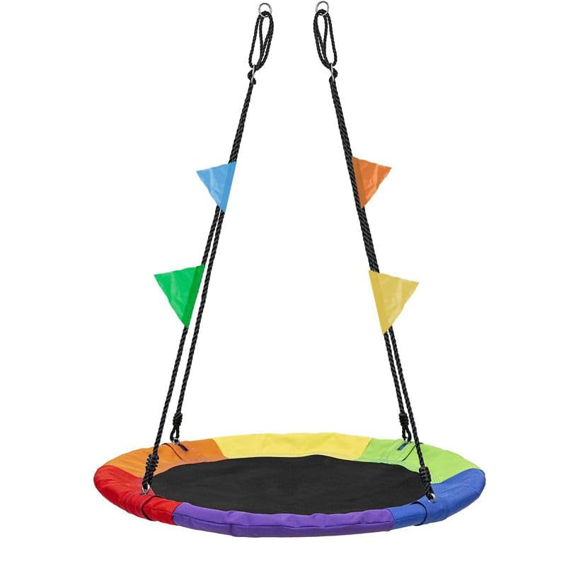 Tree Swing Saucer Swing 24 inch Round Swing for Kids Outdoor 450 Lbs Capacity Heavy Duty Disc ...