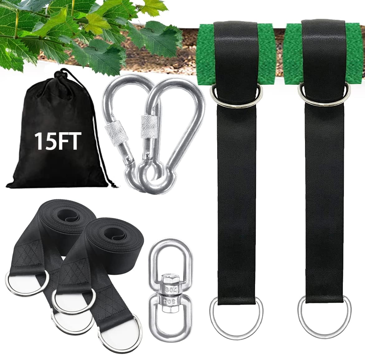 Tree Swing Straps Hanging Kit 8FT/15FT/20FT/25FT, Extra Long Tree Swing ...