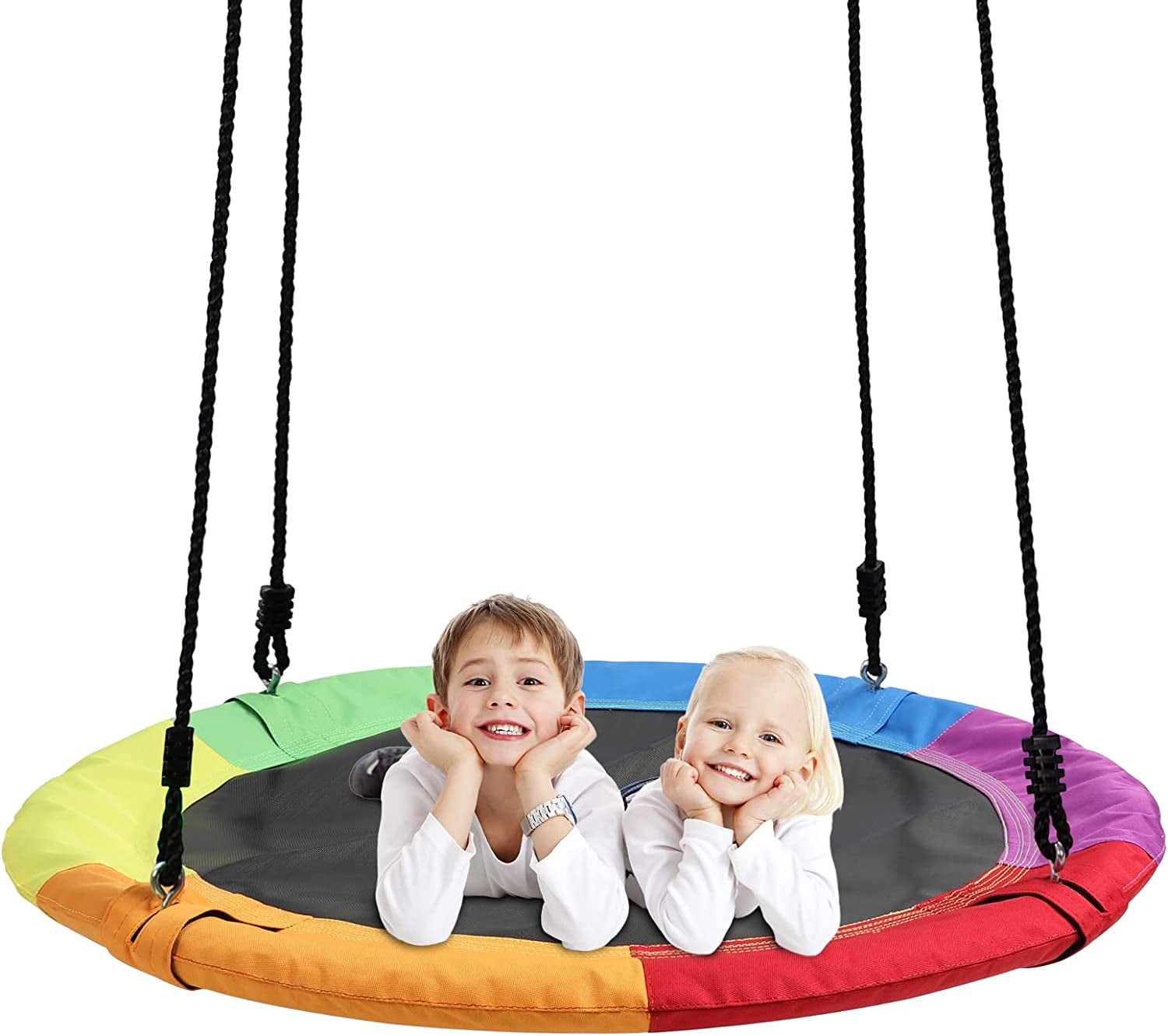 Tree Swings for Kids Outdoor, 40 Inch Diameter 600lb Weight & Adjustable Hanging Ropes Tree ...