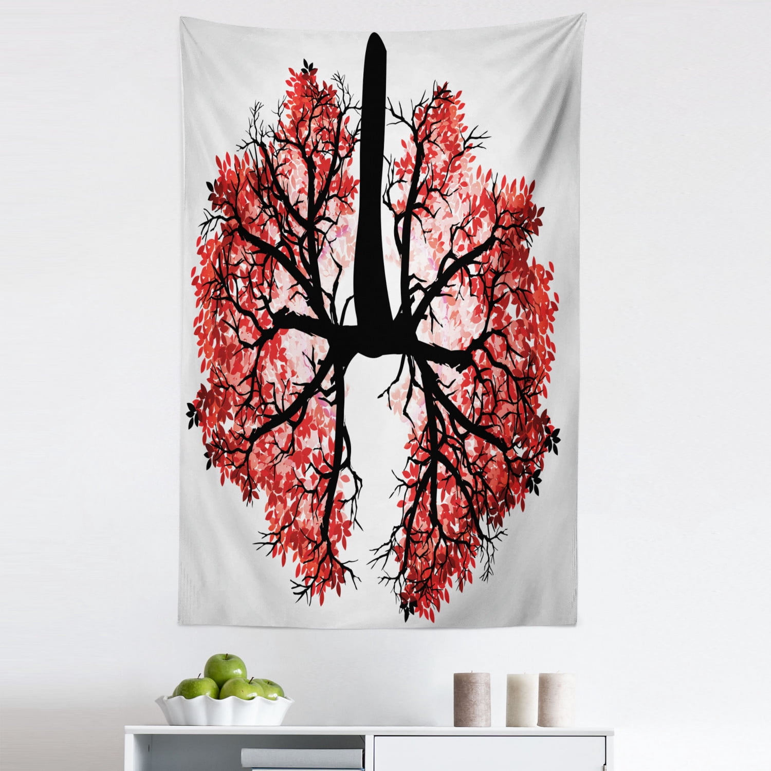 Tree Tapestry, Eco Environment Themed Human Lung Shaped Floral Tree ...