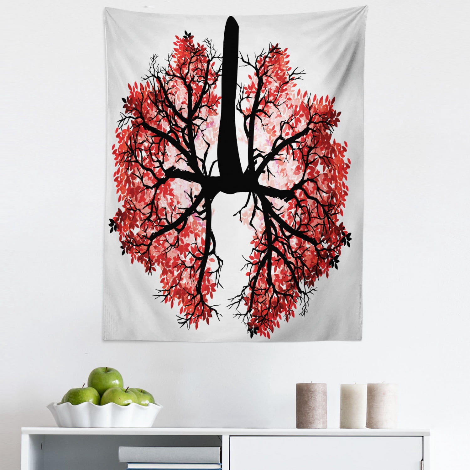 Tree Tapestry, Eco Environment Themed Human Lung Shaped Floral Tree ...