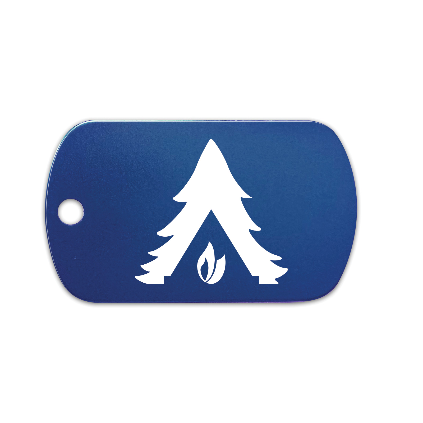 Tree Tent Fire V2 GI Dog Tag Aluminum Keychain camp camper - Blue ...