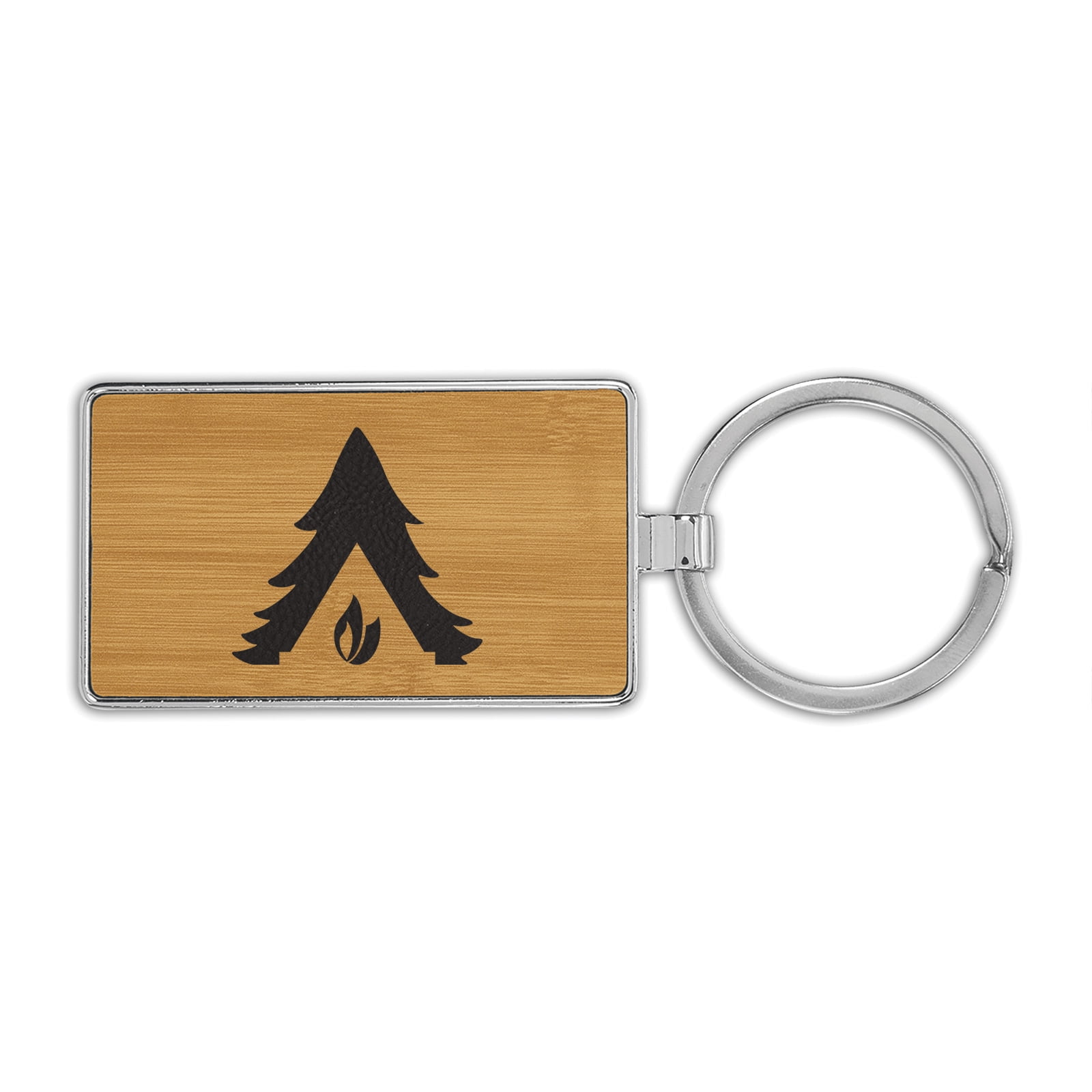 Tree Tent Fire V2 Premium Leatherette Keychain camp camper - Bamboo ...