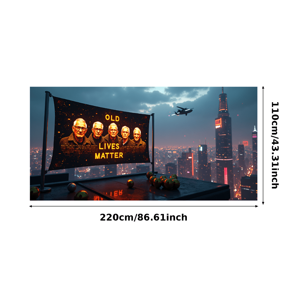 Tree Themed Decorative Banner with Old Lives Matter Message Party ...