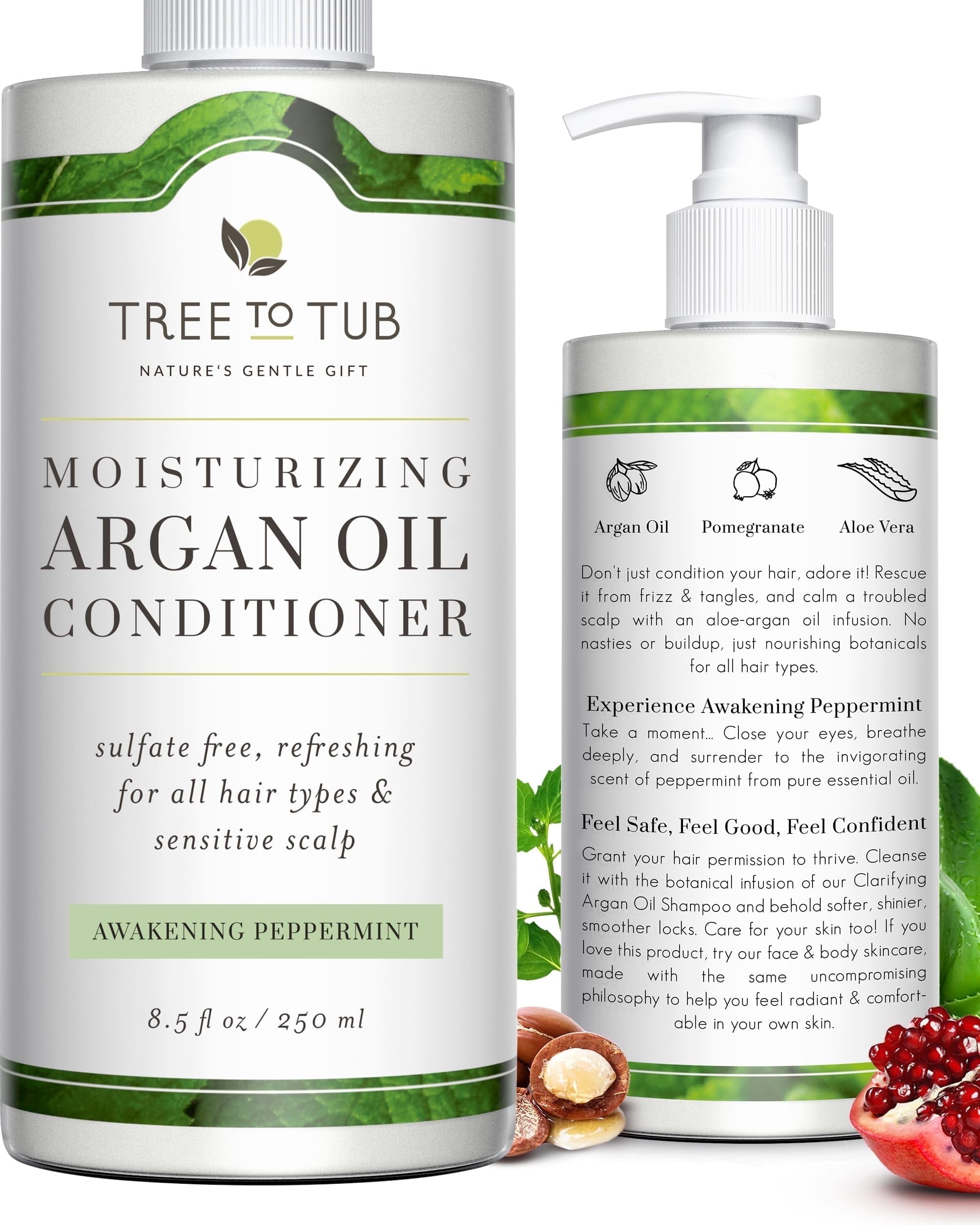 Tree To Tub Moisturizing Argan Oil Peppermint Conditioner for Oily Hair ...