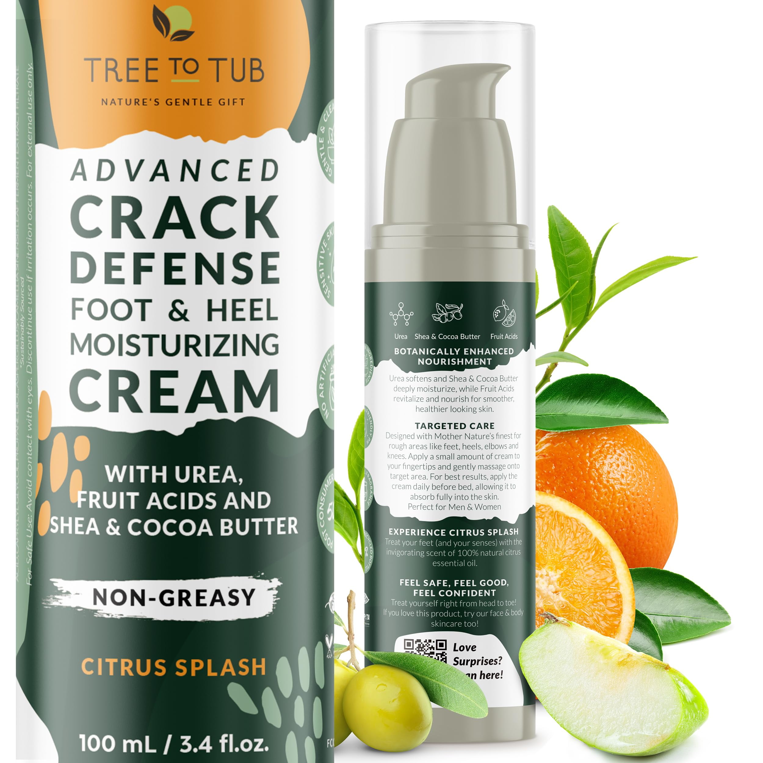 Tree To Tub Foot Cream for Dry Cracked Heels and Feet - Lotion for Dry ...