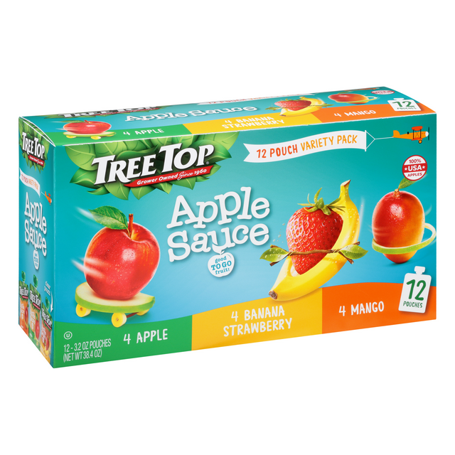 Tree Top Variety Pack Applesauce, 3.2 oz, 12 Ct - Walmart.com