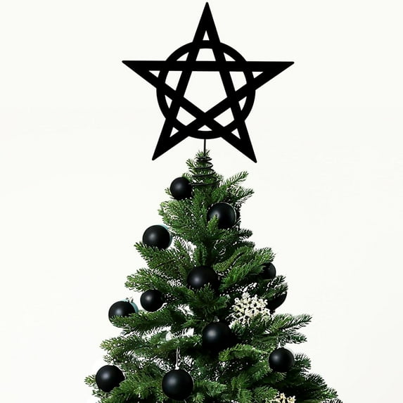 Tree Topper 11.8 Inch Metal Gothic Black Star Tree Topper Vintage ...
