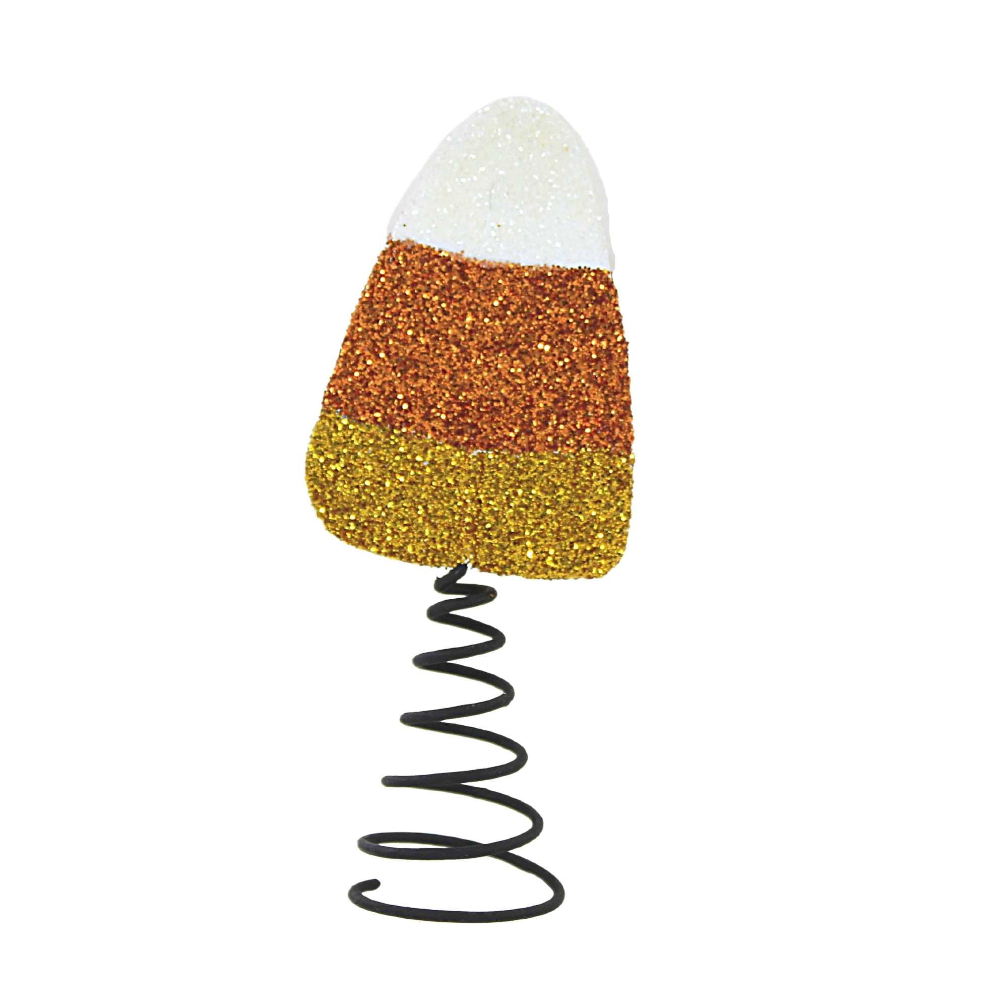 Tree Topper Finial Candy Corn Tree Topper Tin Glittered Sparkle Tf8774 ...