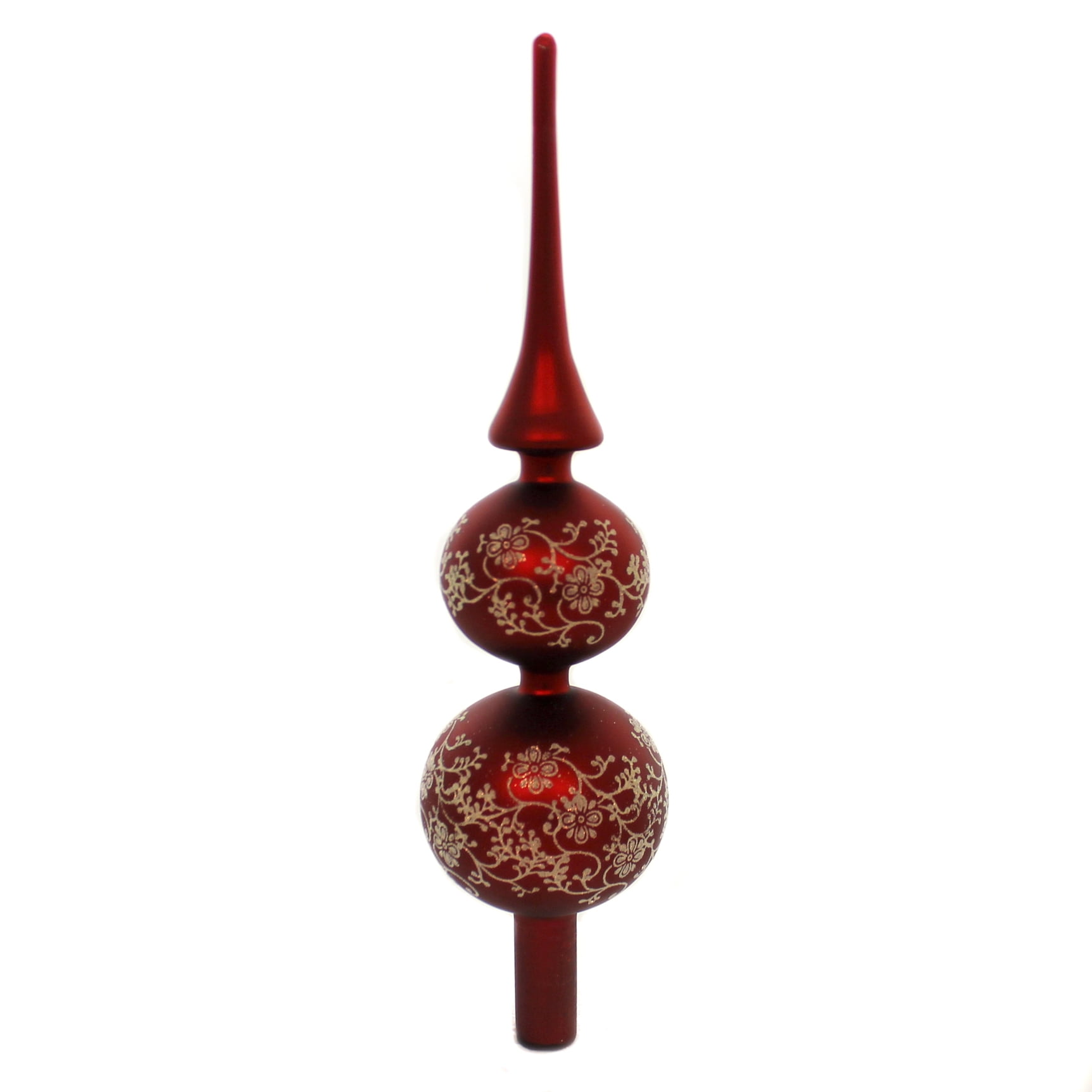 Tree Topper Finial GLITTERLACE TREETOPPER Glass Made USA Cbk730076a Red ...