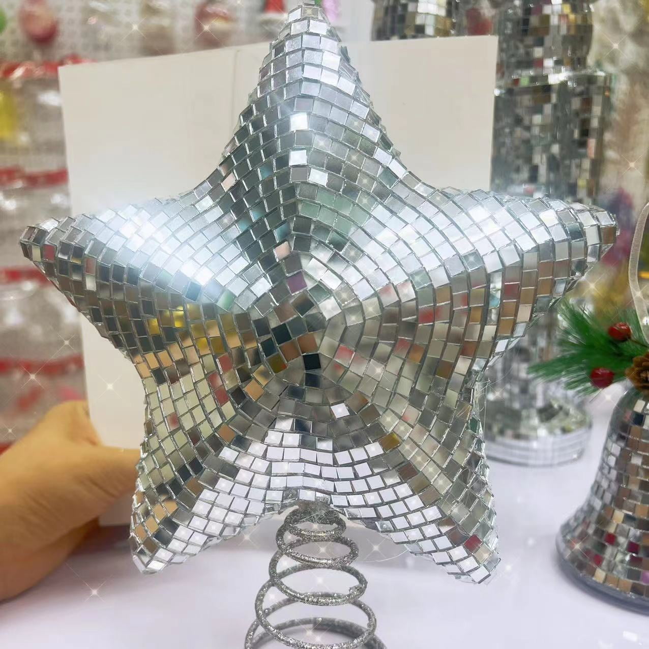 Tree Topper Glitter Star Mini Christmas Tree Topper Christmas Tree ...
