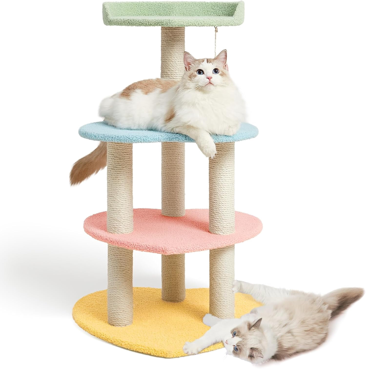 Tree Tower 38.6'' for Indoor Cats with Jute Covered Posts and ...