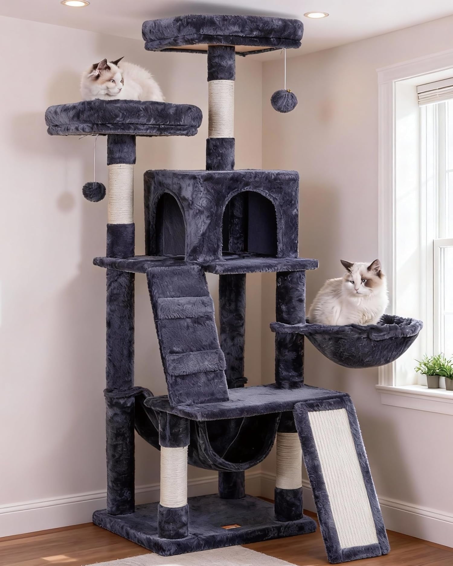 Tree, Tower for Indoor Cats, Multi-Level Furniture Condo for Cats with ...